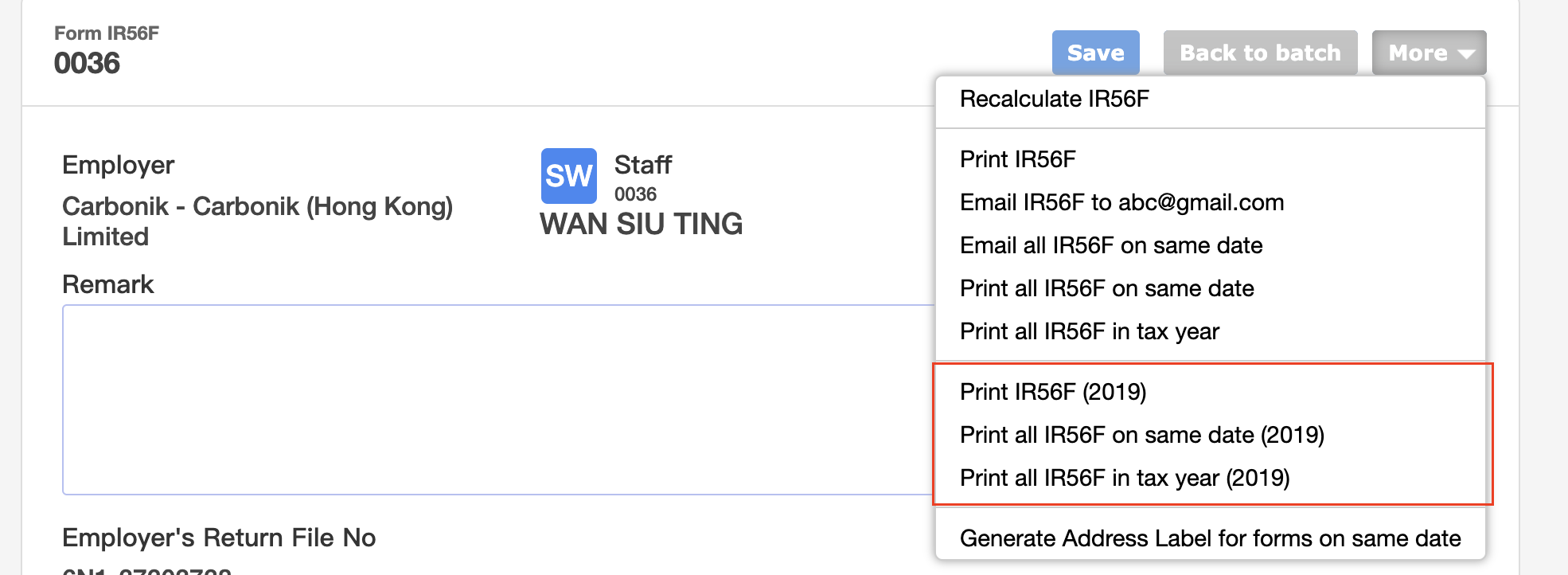 Prepare IR56F for submission – Carbonik Support